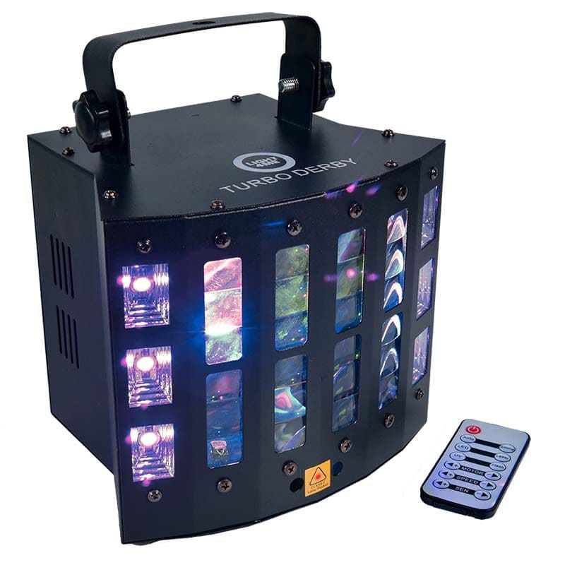 LIGHT4ME TURBO DERBY + laser + UV + strobo + pilot - multiefekt LED ...